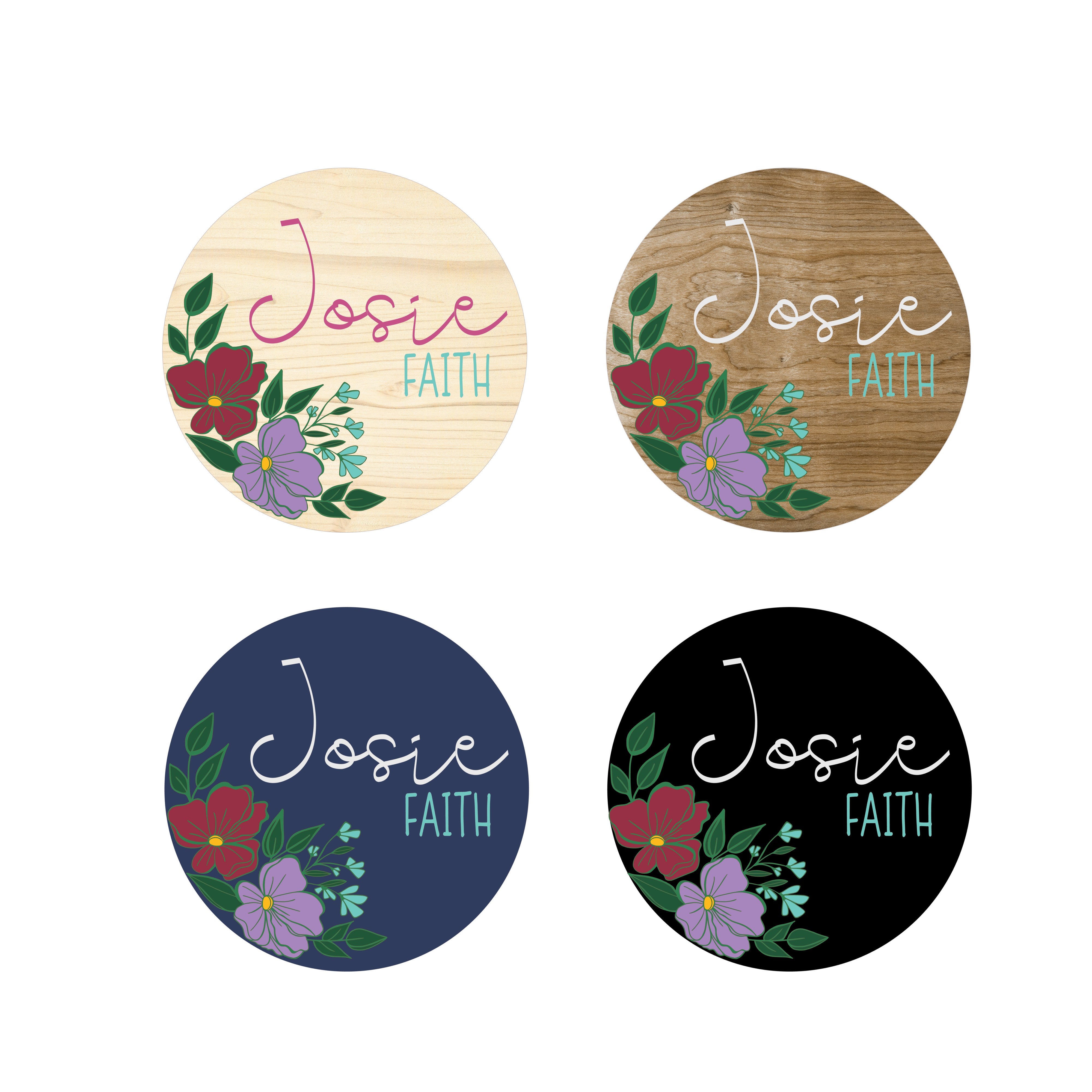 Josie Custom Floral Name Sign – Mockingbird and Fox