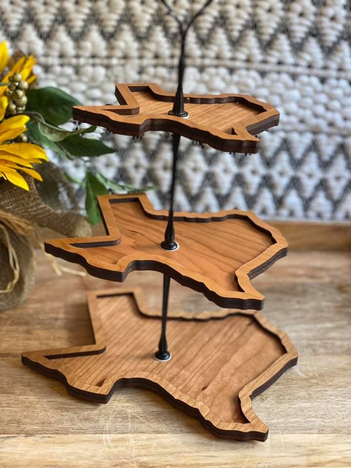 Texas Themed Tiered Tray / Tiered Tray / Texas Home Décor / Texas / Ye ...